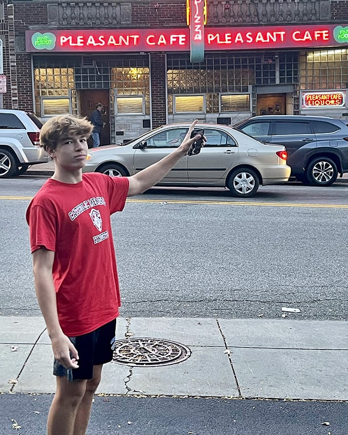 The unassuming brick exterior of Pleasant Cafe hides decades of pizza expertise. Some treasures don't need flashy packaging.