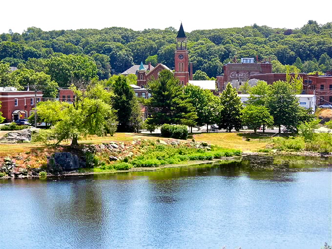 Historic buildings and church spires rise above Putnam's riverfront, offering postcard views without the premium price.