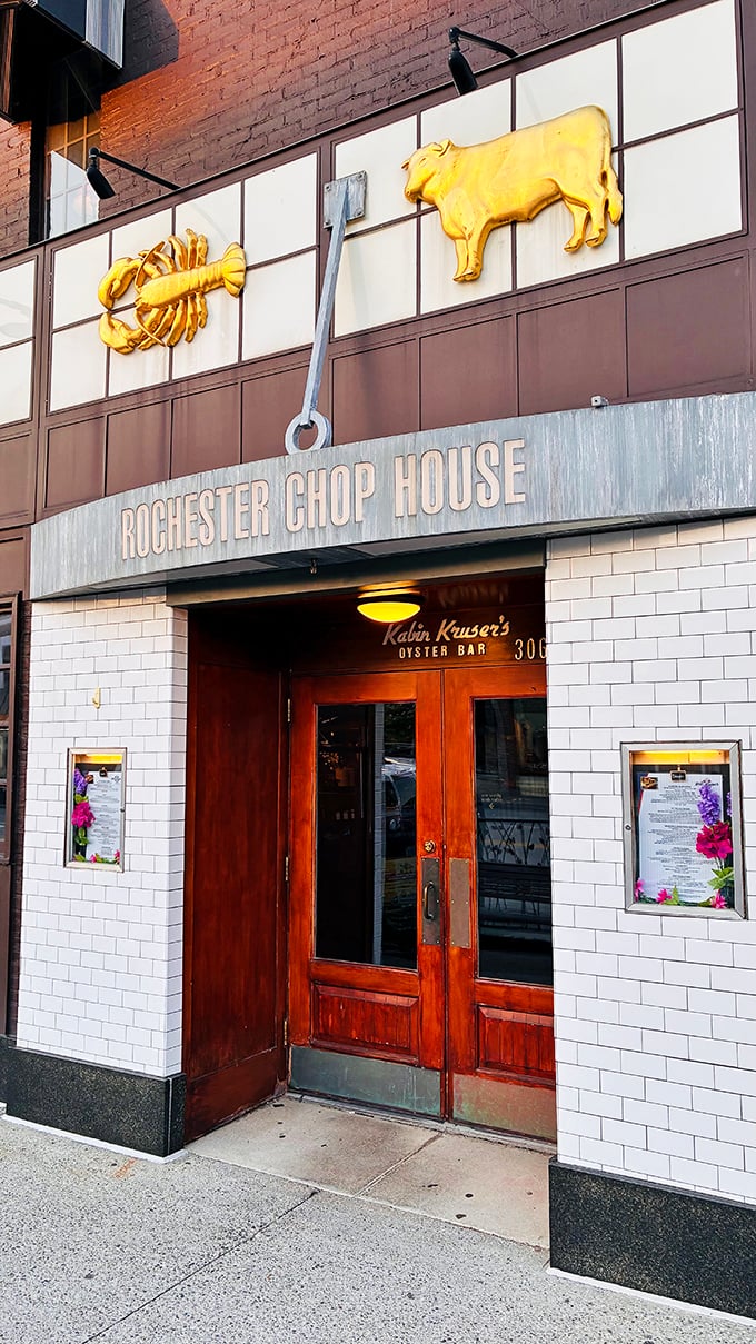 Rochester Chop House's entrance says "we've been expecting you"&mdash;those white tiles and wooden door frame the kind of meal worth dressing up for.