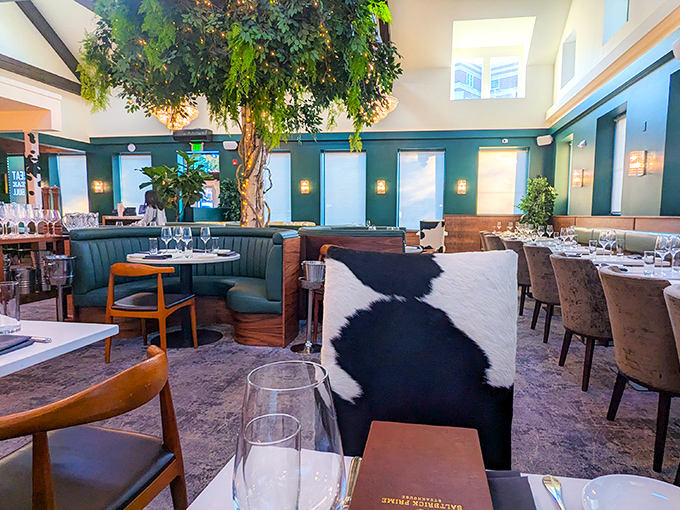 Modern design meets ancient cooking wisdom in this stylish space where beef becomes art and dinner becomes memory.