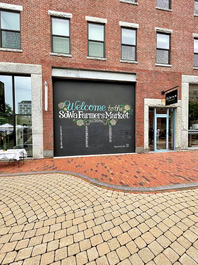 Stroll through this charming brick courtyard to find local treasures and fresh market vibes at this welcoming weekend community gathering.