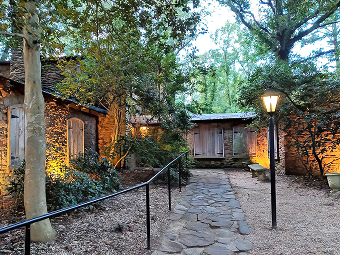 Twinkling lights guide you down the path to The Peddler, where steaks and ambiance compete for the title of "most magical."
