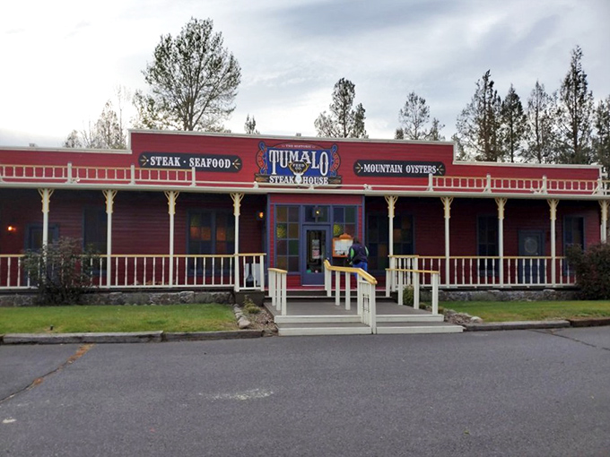 The bold red exterior of Tumalo Feed Co. practically shouts "We know our steaks!" &ndash; and they're not exaggerating.