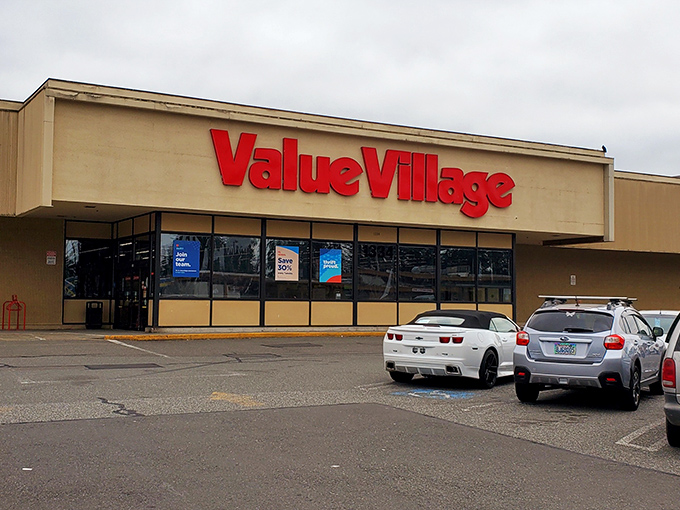 The beige building might look humble, but inside lies a labyrinth of affordable treasures waiting to be discovered.