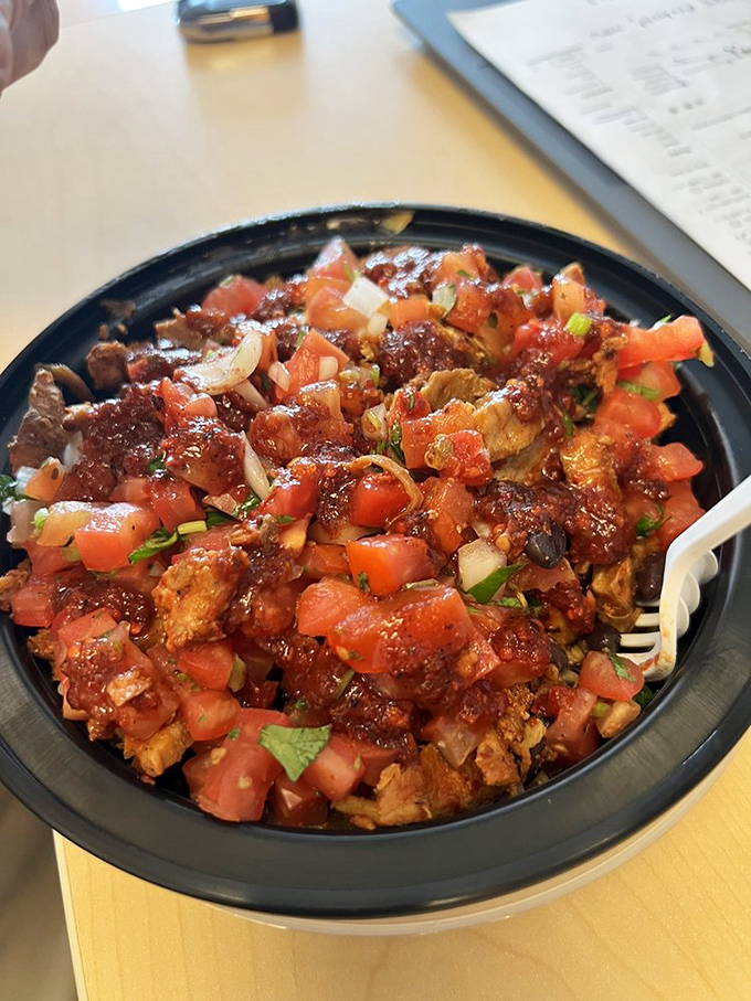 Al pastor that would make Mexico City proud. Fresh pico de gallo crowns this mountain of marinated pork, creating a flavor fiesta in every bite.