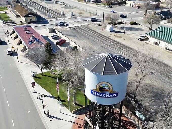 Tehachapi's iconic water tower stands proud, like the town's exclamation point saying "Yes, affordable California still exists!"