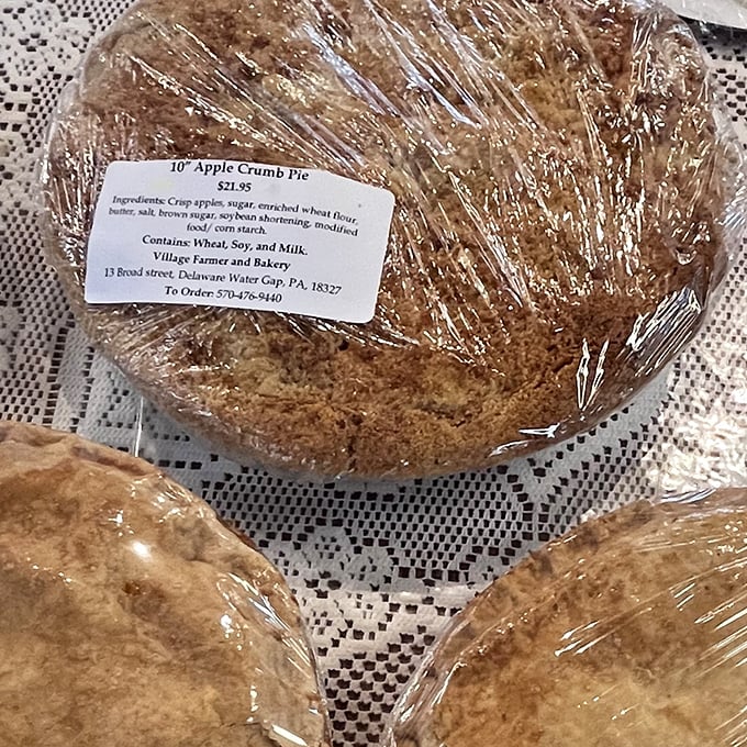 This Apple Crumb Pie isn't just wrapped in plastic&mdash;it's wrapped in tradition, with a crumb topping that deserves its own fan club.