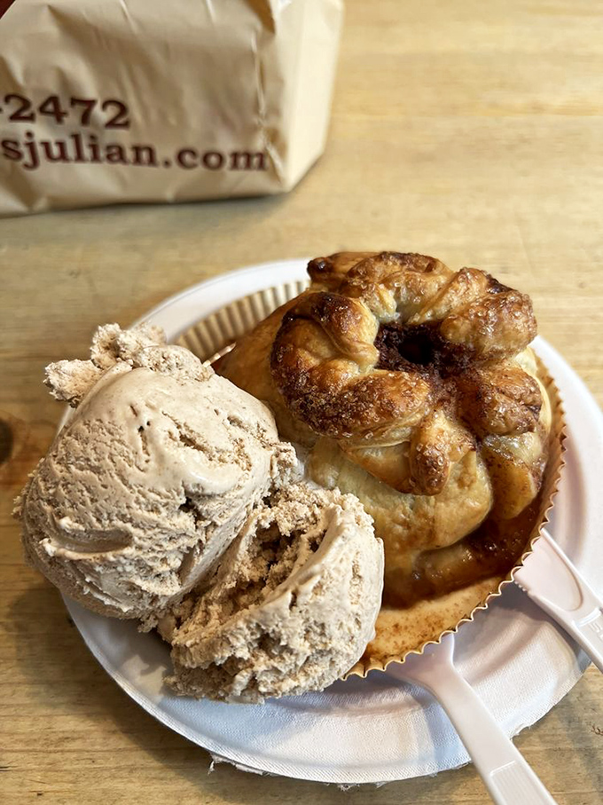 The legendary apple dumpling with ice cream &ndash; pastry architecture so beautiful it deserves its own segment on HGTV.