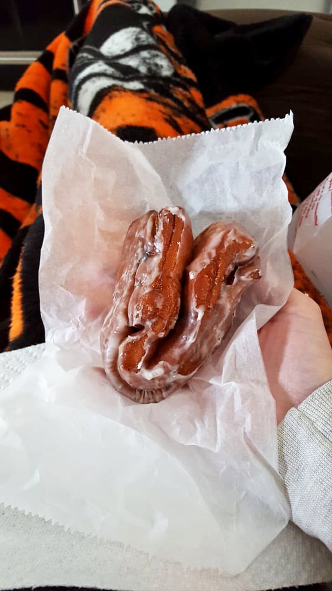 The apple fritter &ndash; where "one bite" becomes the biggest lie you'll tell yourself today. Worth every delicious calorie.