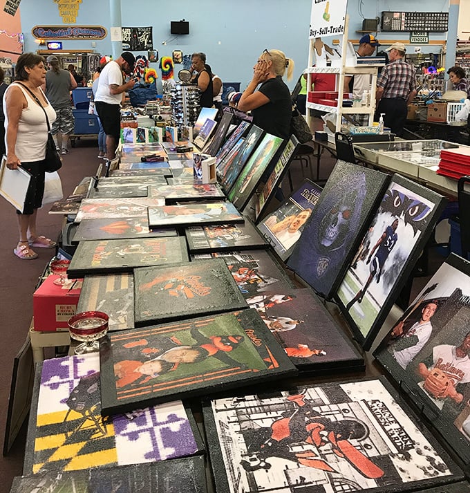 Maryland sports legends and pop culture icons immortalized in frames &ndash; the wall of fame where local pride meets artistic expression.