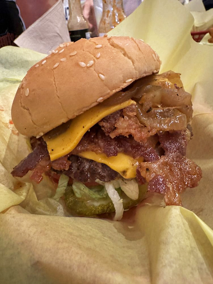 Behold the bacon cheeseburger that launched a thousand road trips across the Golden State.