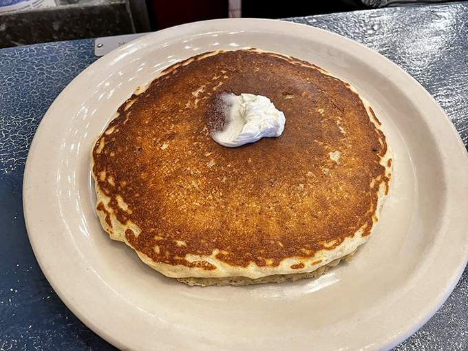 The golden-brown pancake with its perfect butter pat is like the sunrise of breakfast foods. Simple, timeless, and utterly magnificent.