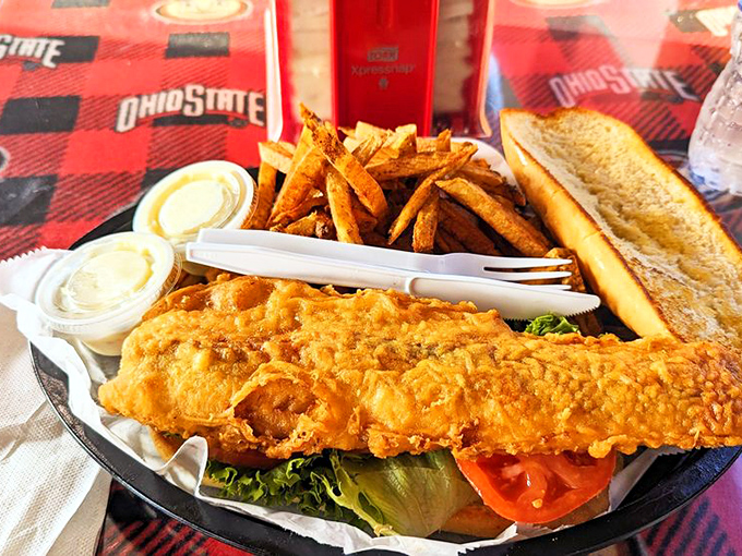 Golden-fried fish that would make Neptune himself swim upstream. The crispy coating gives way to flaky perfection inside.