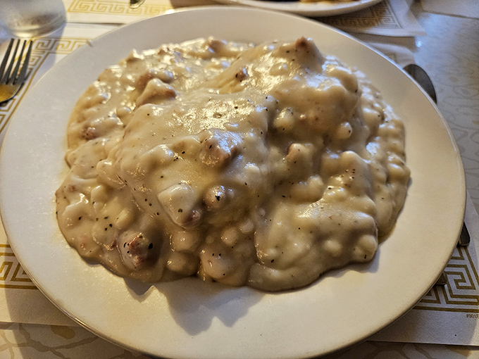Biscuits and gravy: the comfort food equivalent of a warm hug from your grandmother. Fred's version could end interstate rivalries. 