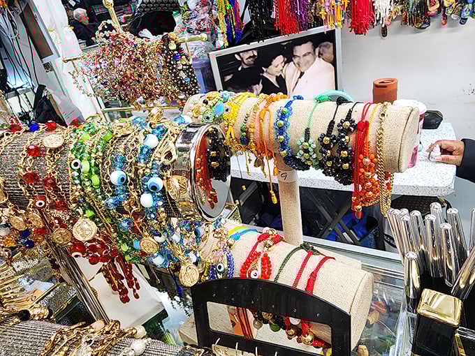 Jewelry displays that would make Cleopatra pause mid-conquest. Each bracelet tells a story, each necklace awaits its next chapter.