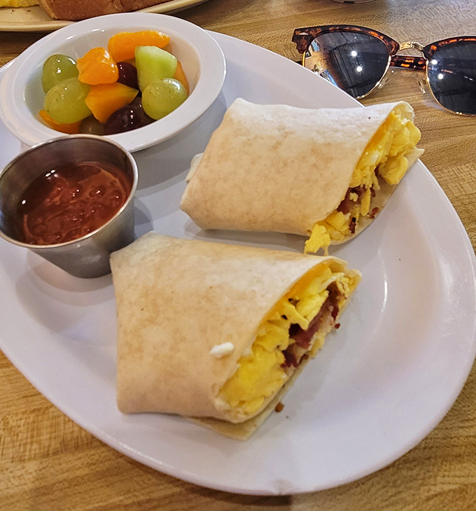 Breakfast burritos and fresh fruit&mdash;the culinary equivalent of business up front, party in the back. Vacation in every bite.