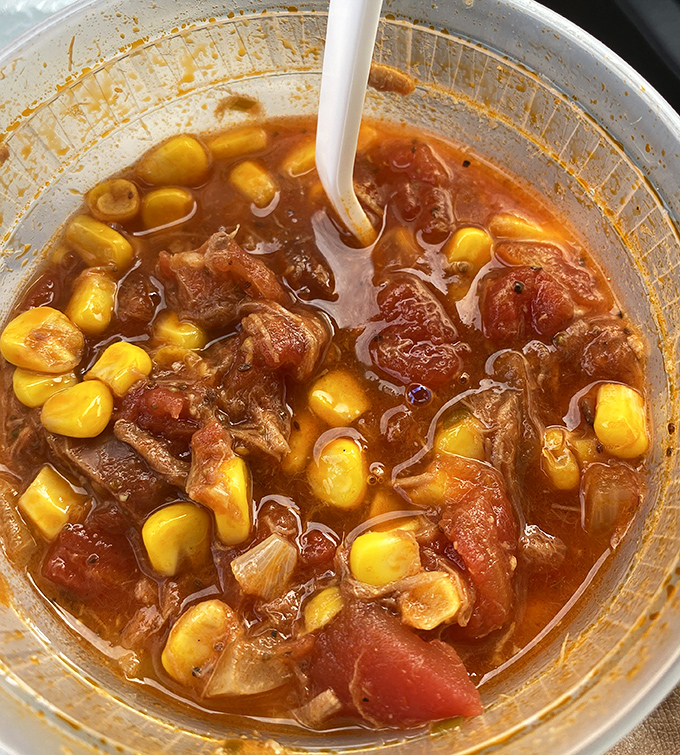 Brunswick stew: where meat, corn, and tomato come together like the world's most delicious family reunion. A Southern classic that tastes like someone's grandmother is in the kitchen.