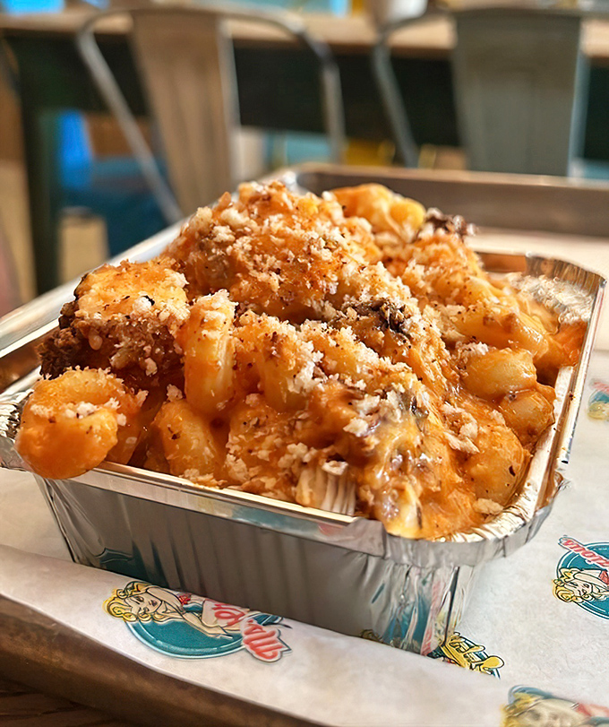 Buffalo chicken mac and cheese: where spicy meets creamy in a relationship so perfect it should have its own reality show.