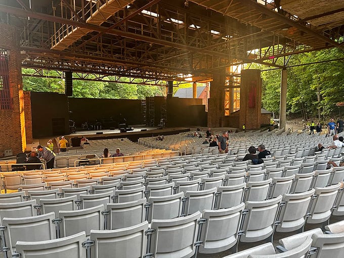 Cain Park's amphitheater awaits its next performance. The wooden seats have witnessed everything from Shakespeare to that one guy who always brings a tambourine to folk concerts.