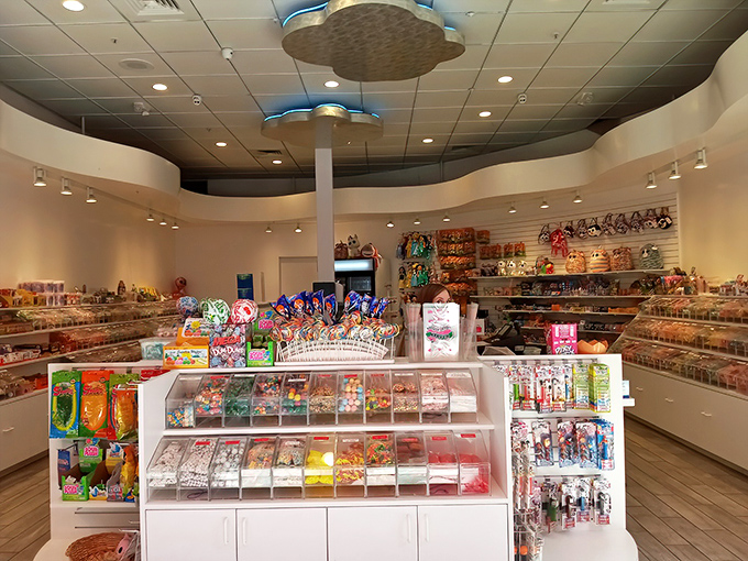 This candy wonderland would make Willy Wonka jealous with its colorful displays and sweet temptations. 