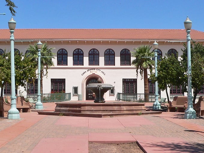 City Hall that looks like it belongs in a Spanish coastal town. Your tax dollars at work creating something actually pleasant to look at.