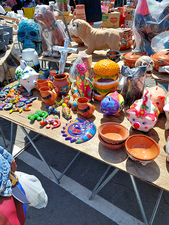 Ceramic menagerie! From burger-shaped planters to vibrant sugar skulls, these tchotchkes are begging for a spot on your shelf.