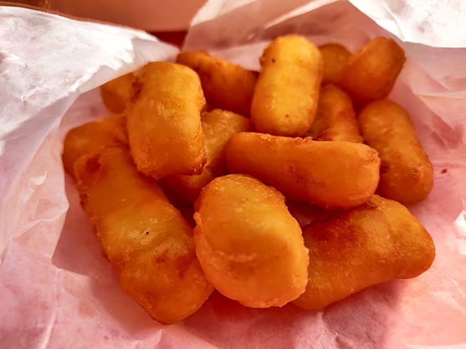 Wisconsin's unofficial state food gets the proper treatment here—golden-fried cheese curds that squeak between your teeth as you bite.