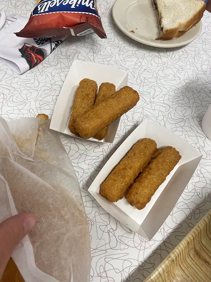 Mozzarella sticks: the adult version of string cheese that somehow tastes better when eaten in a diner booth while contemplating life's simpler pleasures.