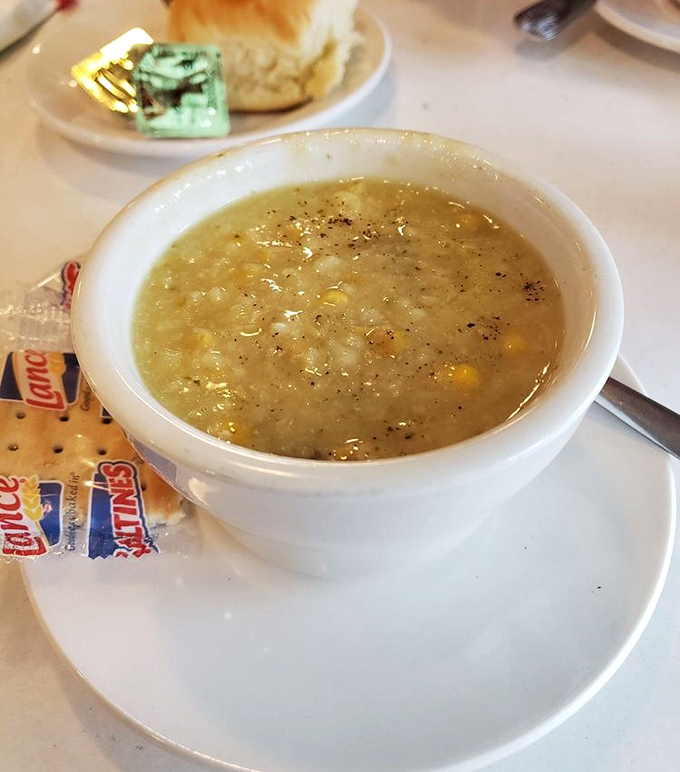 Chicken corn soup that could end family feuds. Clear broth, tender kernels, and enough homestyle flavor to make you want to hug whoever made it.