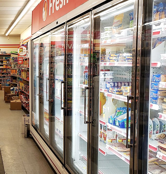 The refrigerated section offers cool savings on beverages and dairy &ndash; because bargain hunting works up quite a thirst.