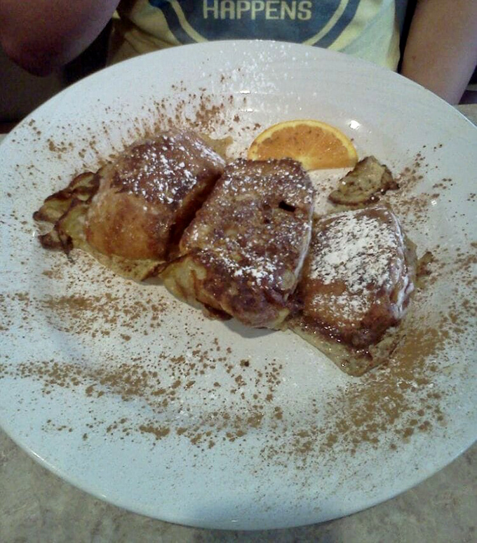 French toast that looks like it's been dusted with fairy magic. The cinnamon sprinkle isn't just garnish&mdash;it's an essential part of the breakfast symphony.