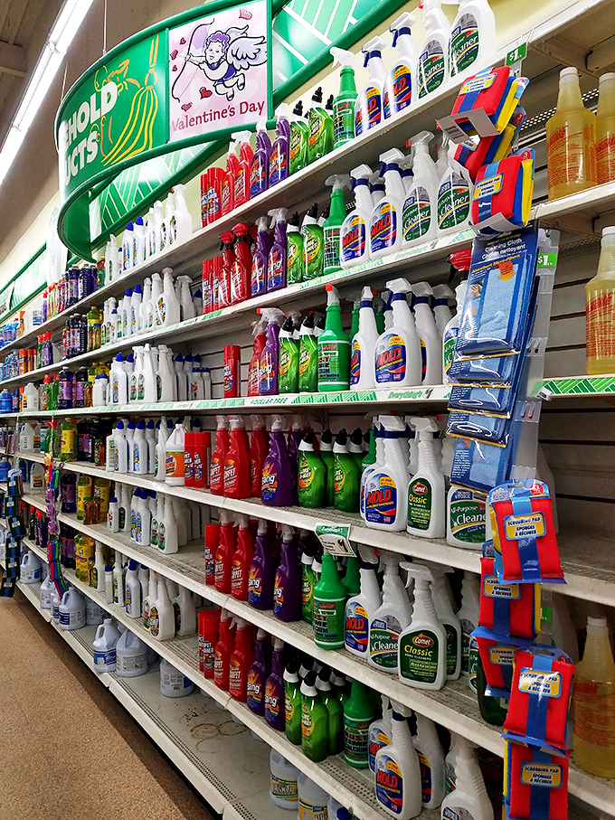 The cleaning supply aisle&mdash;a rainbow of solutions that won't have you choosing between spotless countertops and paying your electric bill.