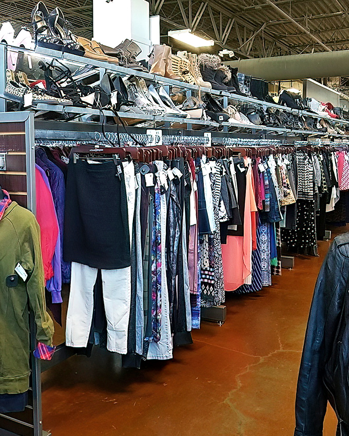 Organization is key in the treasure-hunting game. These color-coordinated racks make finding your next wardrobe MVP surprisingly painless.