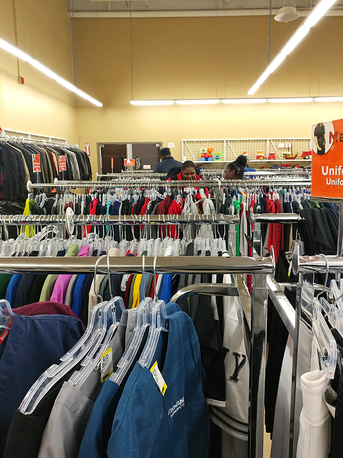 The uniform section&mdash;where school shopping becomes bearable and parents' wallets heave sighs of relief.