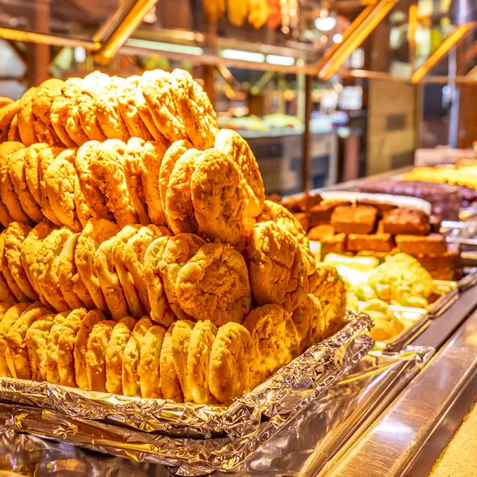 Golden-brown cookies stacked like delicious poker chips, ready to bet that you can't eat just one. The house always wins this game.