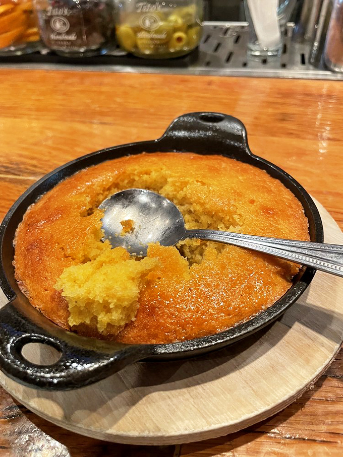 Cornbread that would make your Southern grandmother weep with joy. That perfect golden crust gives way to a tender, buttery interior.