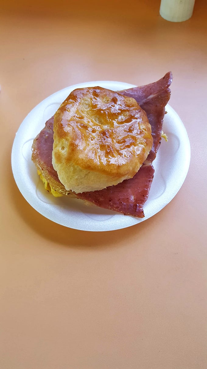 Savory ham and egg tucked inside a buttery, golden-brown biscuit offer you a simple and delicious start to your day.