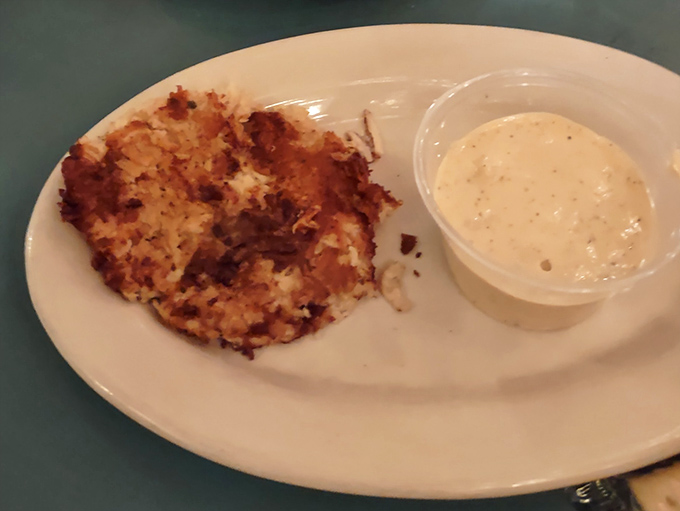 Golden-brown on the outside, tender within &ndash; this crab cake with its side of creamy sauce proves Scotti's seafood game is as strong as its pizza.
