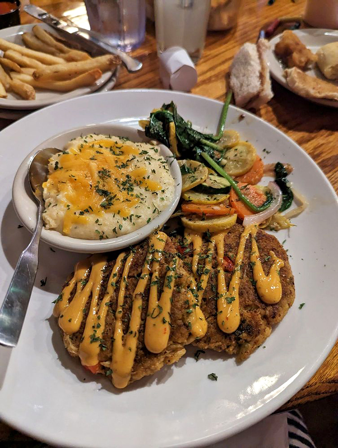 Not so much a crab cake as a crab celebration, with just enough binding to keep the party together on your plate.