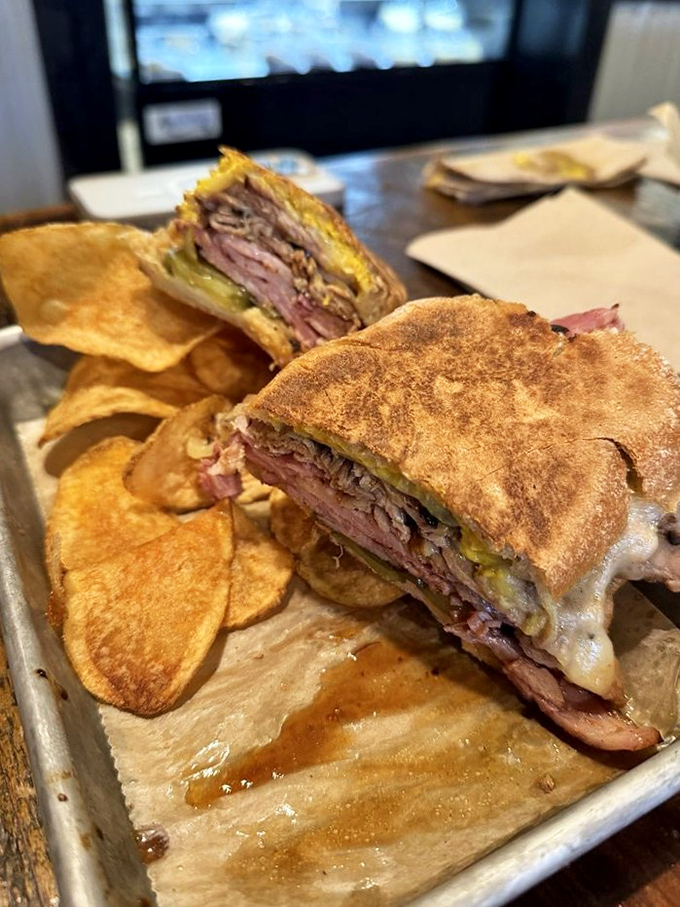 The Cubano: where ham, pork, and pickles gather for a summit meeting, and the cheese acts as delicious diplomatic glue.