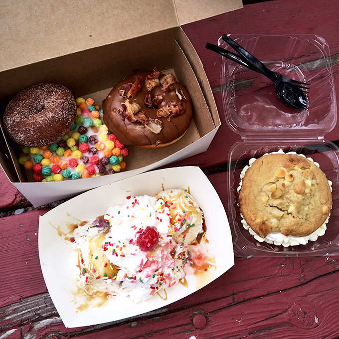 Donuts that would make Homer Simpson weep with joy. The colorful toppings aren't just decorations&mdash;they're little beacons of happiness.