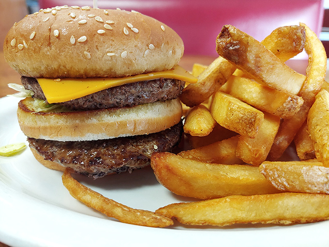 A double cheeseburger that doesn't need a fancy name or artisanal anything&mdash;just beef, cheese, and the kind of fries that disappear faster than your willpower.