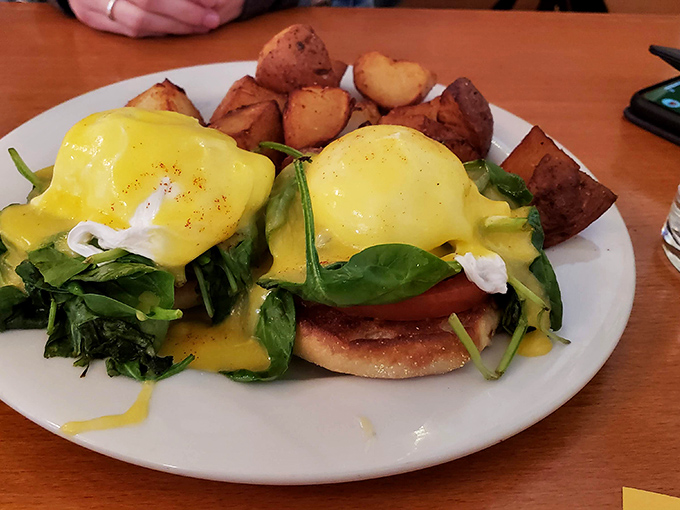 Eggs Benedict that makes you question why you ever attempted making hollandaise at home. Some things are best left to the professionals.