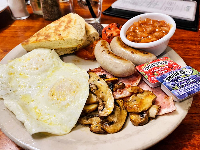 The full Irish breakfast&mdash;where eggs, bangers, rashers, and beans unite to create the ultimate morning alliance. Hangover optional, satisfaction guaranteed.