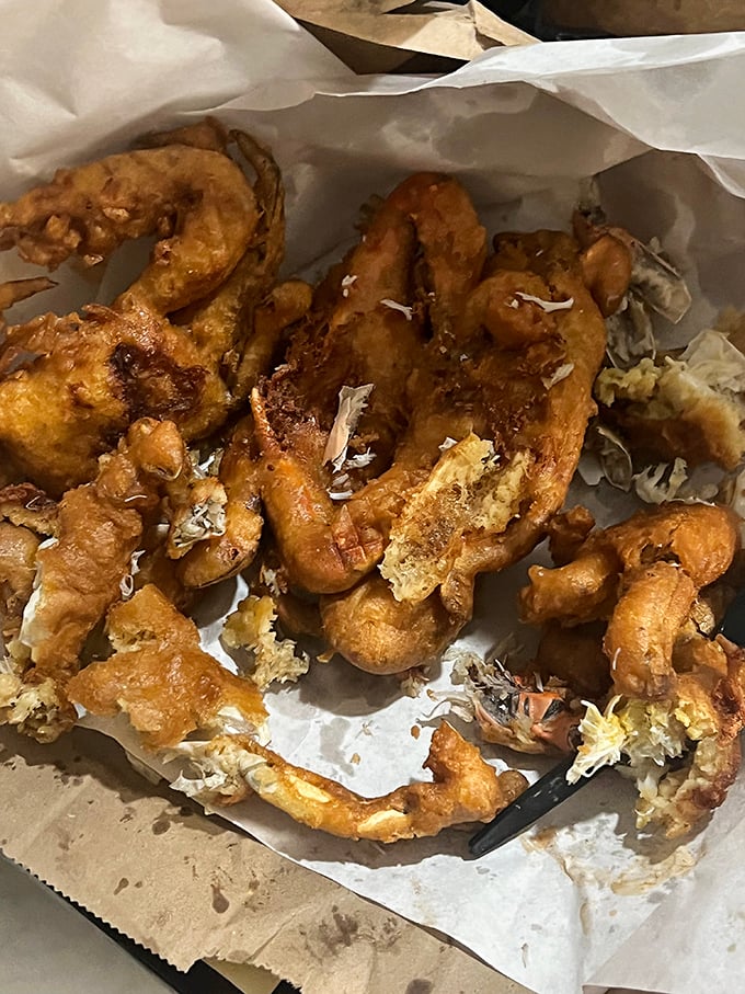 Golden-battered crustacean limbs that shatter with each bite. These fried crabs aren't just food&mdash;they're a tactile treasure hunt worth every messy minute.