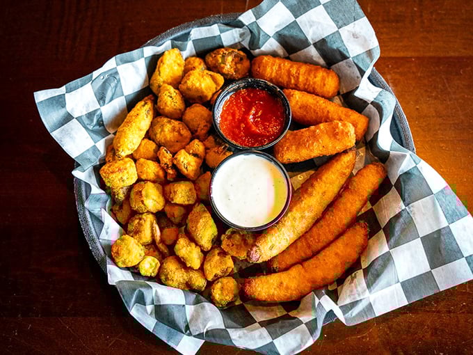 Golden-fried goodness that makes vegetables worth eating. These crispy delights with dipping sauces are what appetizer dreams are made of.
