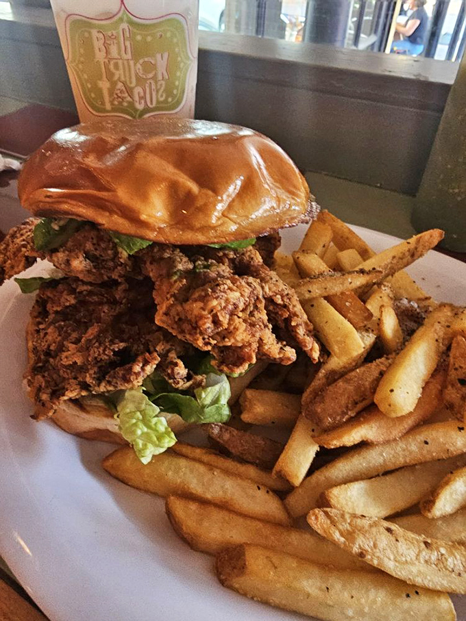 This isn't just a fried chicken sandwich&mdash;it's a masterclass in crunch, served with fries that could start their own fan club.
