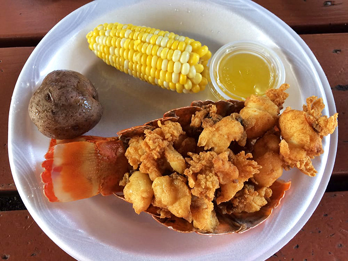Fried perfection on a plate – golden lobster bites with that addictive crunch outside, tender sweetness inside. Diet starts tomorrow!