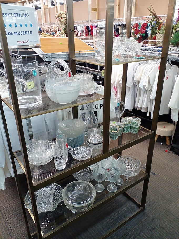 Crystal and glassware that would make your dinner guests wonder if you secretly inherited from royalty. The bargain prices remain your secret.