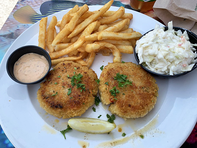 Golden-brown crab cakes with a side of remoulade that would make even the most stoic New Englander admit Florida knows its seafood.